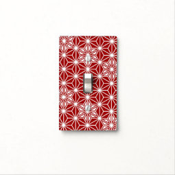 Japanese Asanoha Pattern, Dark Red Light Switch Cover | Zazzle