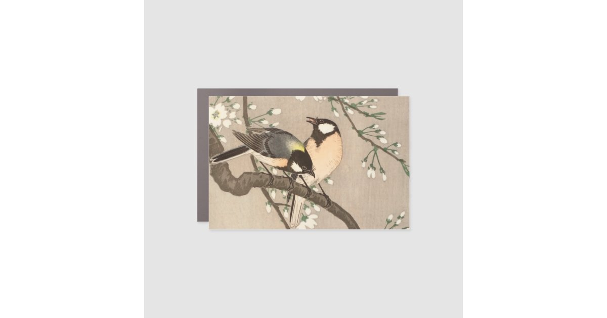 Japanese Asian Bird Chickadee Songbird Car Magnet | Zazzle