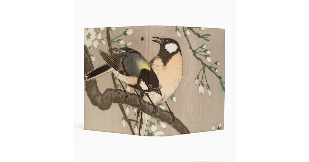Japanese Asian Bird Chickadee Songbird Mini Binder | Zazzle