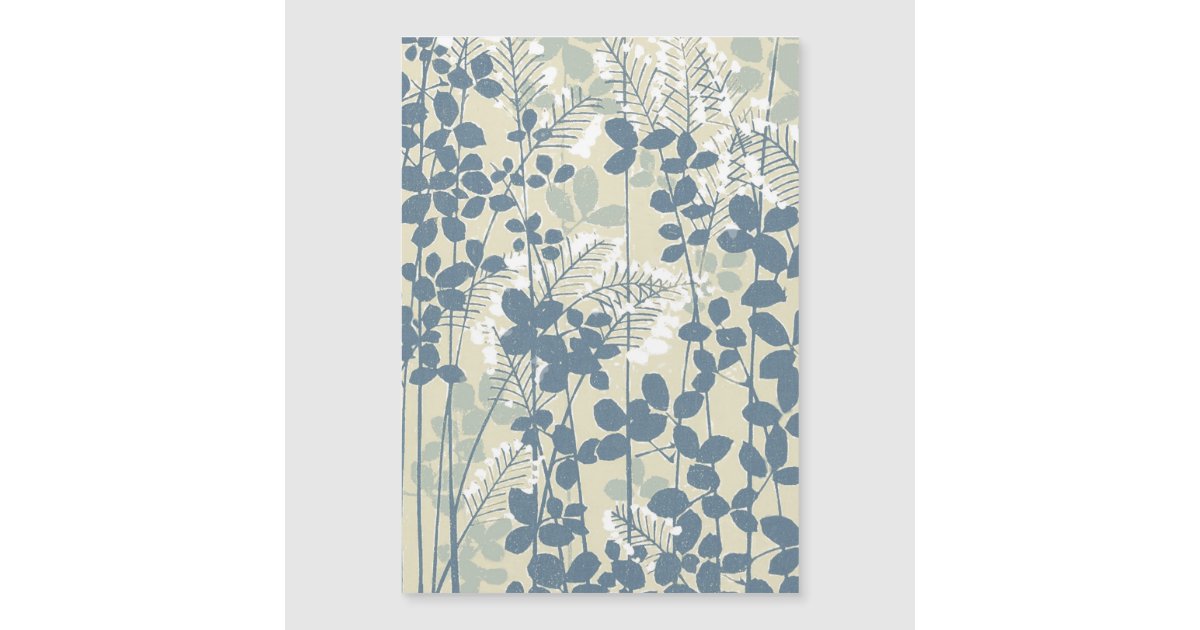 Japanese Asian Blue Leaf Flower | Zazzle