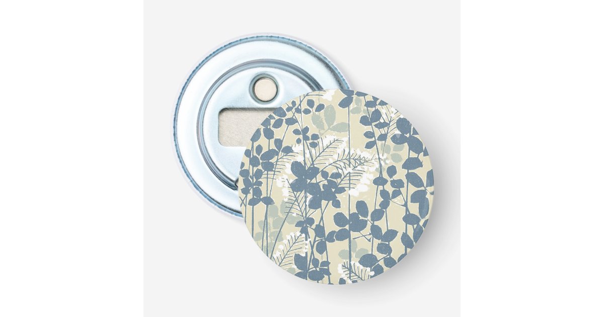 Japanese Asian Blue Leaf Flower Bottle Opener | Zazzle