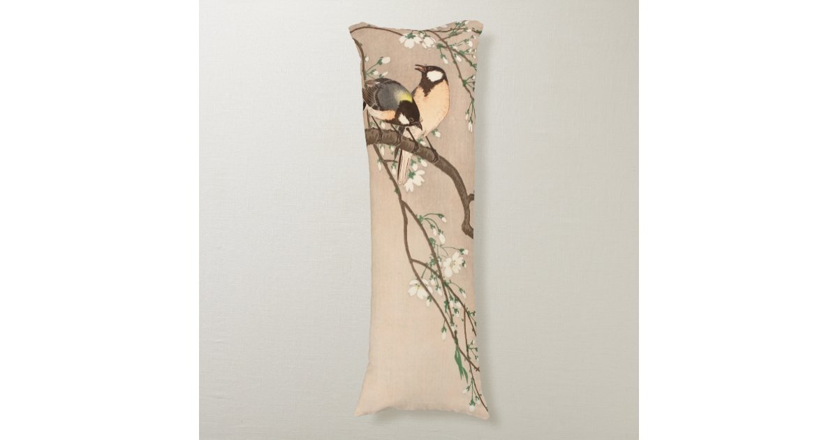Japanese Asian Koson Bird Chickadee Songbird Body Pillow | Zazzle