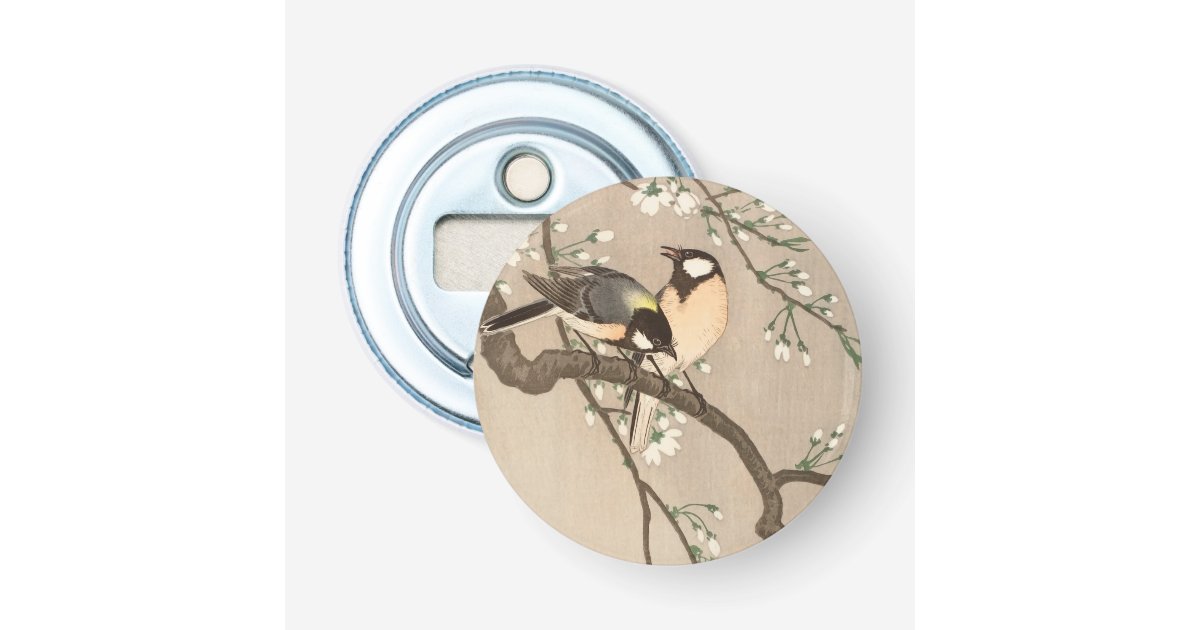 Japanese Asian Koson Bird Chickadee Songbird Bottle Opener | Zazzle