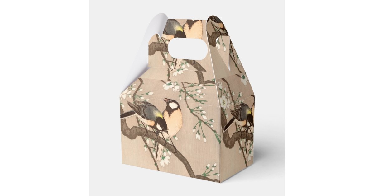 Japanese Asian Koson Bird Chickadee Songbird Favor Boxes | Zazzle