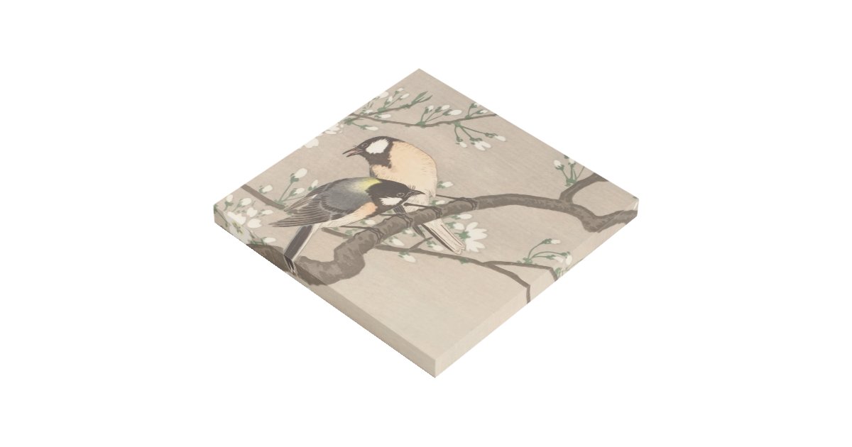 Japanese Asian Koson Bird Chickadee Songbird Gallery Wrap | Zazzle