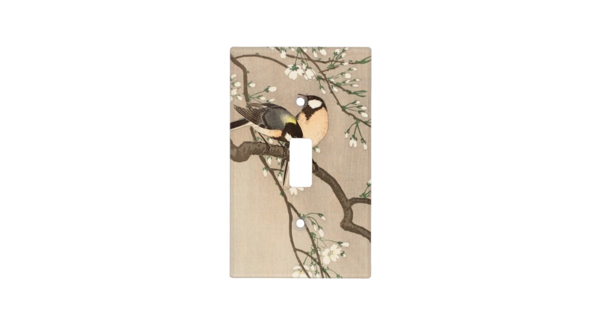 Japanese Asian Koson Bird Chickadee Songbird Light Switch Cover | Zazzle