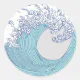 Japanese Asian Surf Wave Art Ocean Art Classic Round Sticker | Zazzle
