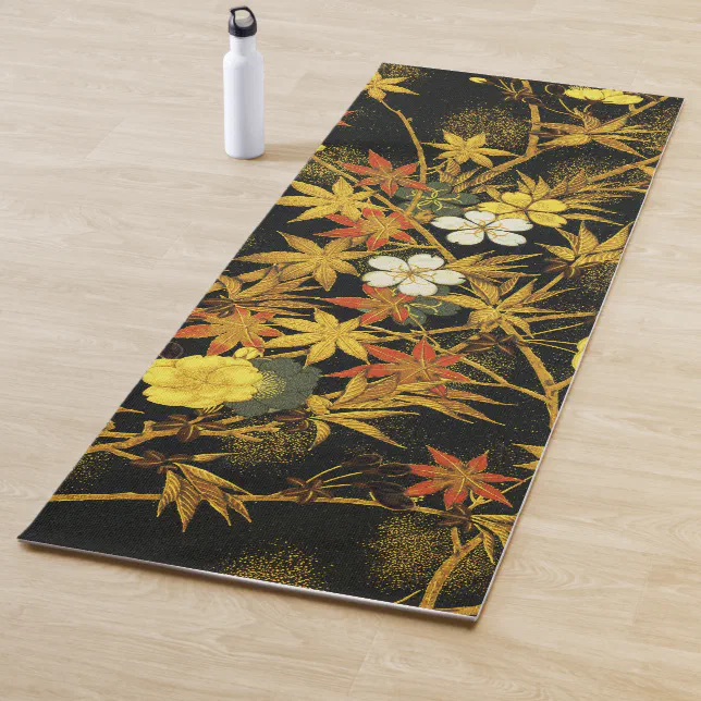 Japanese Autumn Leaves Antique Rich Classic Art Yoga Mat | Zazzle