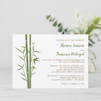 Japanese Bamboo Wedding Invitation | Zazzle