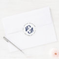 Japanese | Blue Koi Fish Wedding return address Classic Round Sticker ...