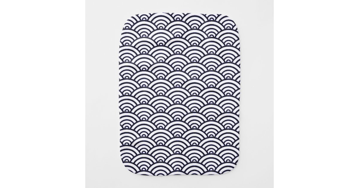 Japanese Blue Waves Seigaiha Sea Baby Burp Cloth | Zazzle