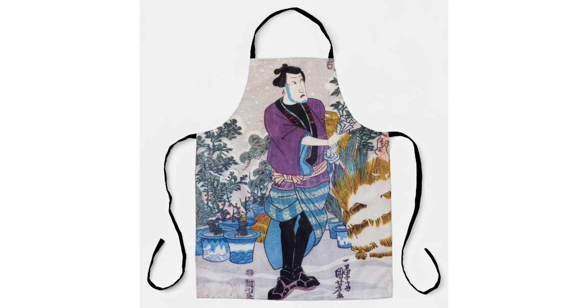 Japanese Bonsai Master, Kuniyoshi, Ukiyo-e Apron | Zazzle