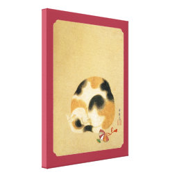 Japanese Calico cat, Hanabusa Itchō Canvas Print | Zazzle