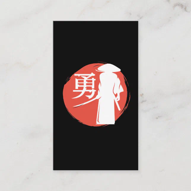 Japanese Calligraphy Japan Samurai Warrior Fighter Business Card | Zazzle