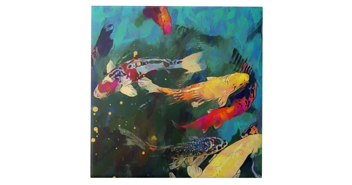 Japanese carp Ceramic Tile | Zazzle