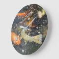 Japanese Carp Koi Fish Swimming Large Clock | Zazzle