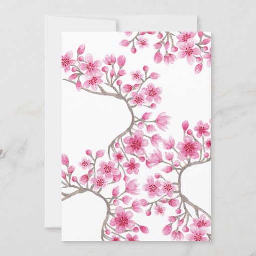 Japanese Cherry Blossom Floral Border Quinceañera Invitation | Zazzle