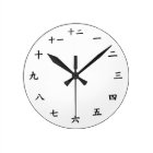 Kanji Numbers on Wood Wall Clock | Zazzle.com