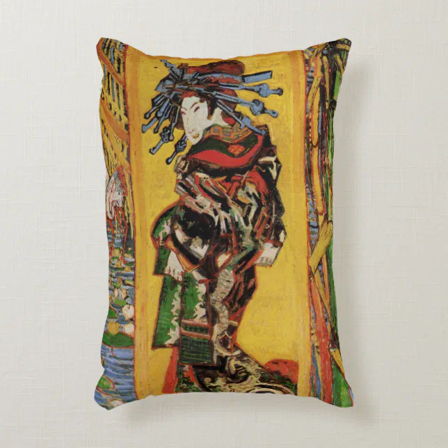 Japanese Courtesan Oiran by Vincent van Gogh Accent Pillow | Zazzle Japanese Courtesan Oiran by Vincent van Gogh Accent Pillow | Zazzle