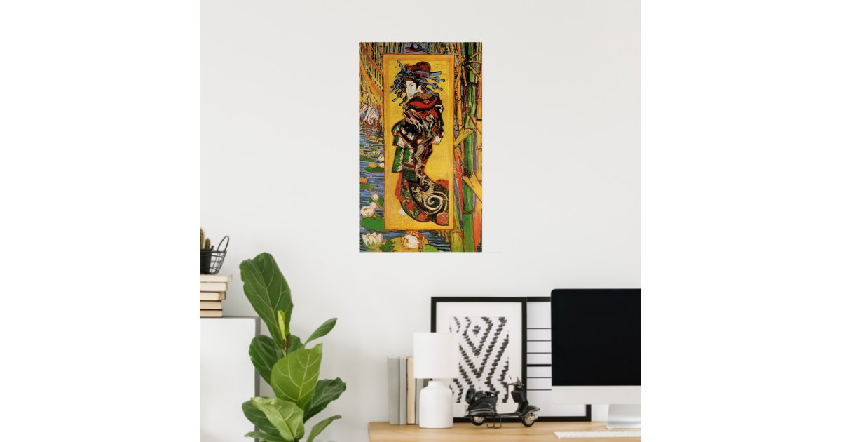 Japanese Courtesan Oiran by Vincent van Gogh Poster | Zazzle Japanese Courtesan Oiran by Vincent van Gogh Poster | Zazzle