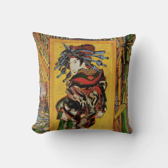 Japanese Courtesan Oiran by Vincent van Gogh Throw Pillow | Zazzle Japanese Courtesan Oiran by Vincent van Gogh Throw Pillow | Zazzle