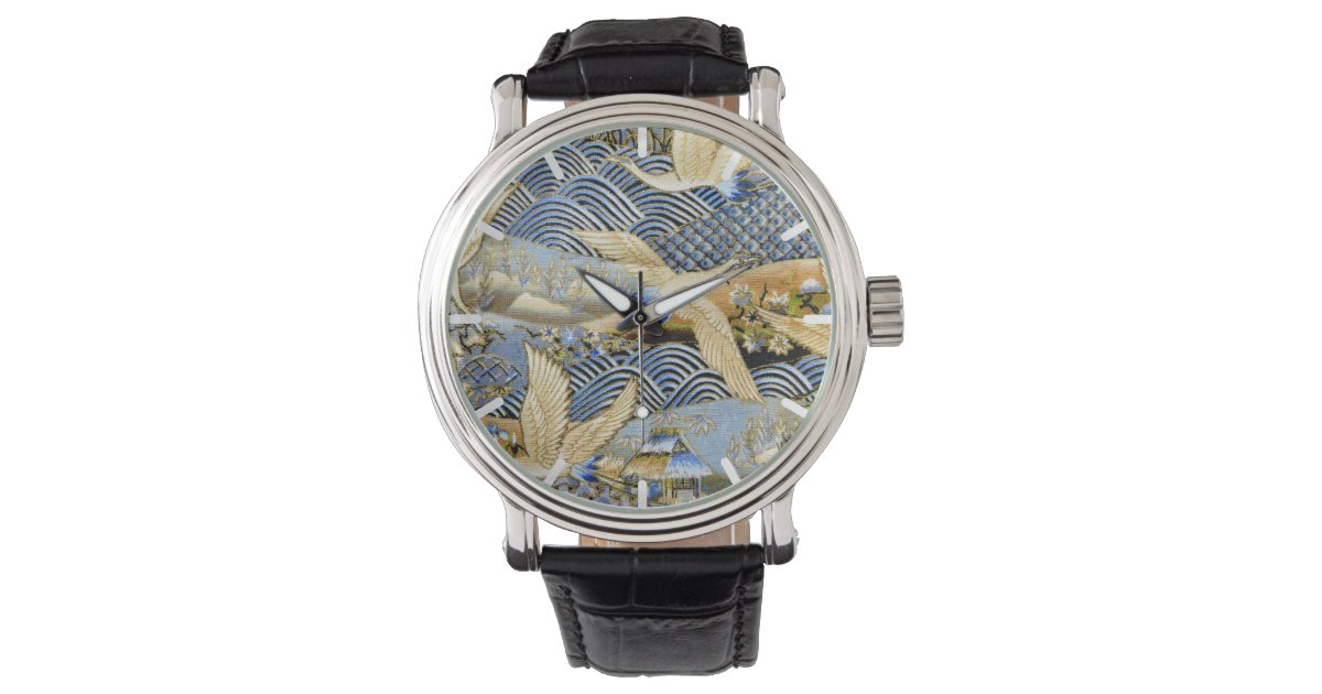 Japanese Crane Custom Watch | Zazzle