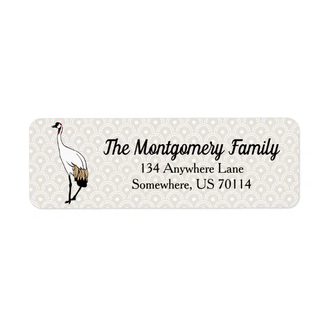 Japanese Crane | Personalized Label | Zazzle