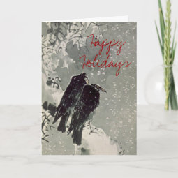 Japanese Crows Holiday Card | Zazzle