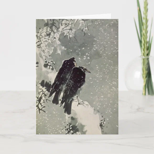 Japanese Crows Holiday Card | Zazzle