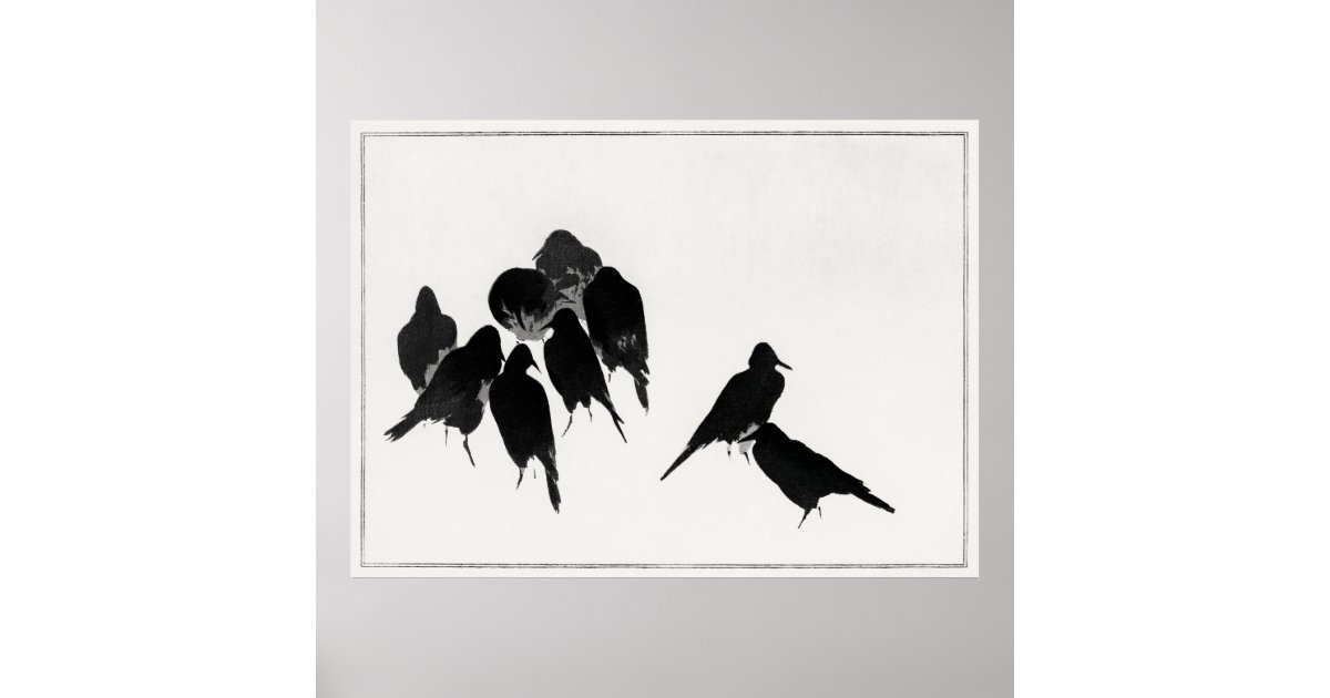 Japanese Crows Poster | Zazzle
