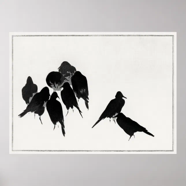 Japanese Crows Poster | Zazzle