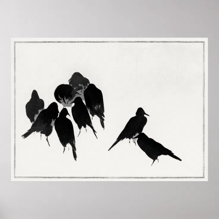 Japanese Crows Poster | Zazzle