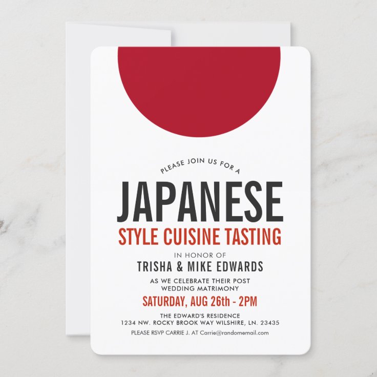 Japanese Cuisine | Party Invite | Zazzle