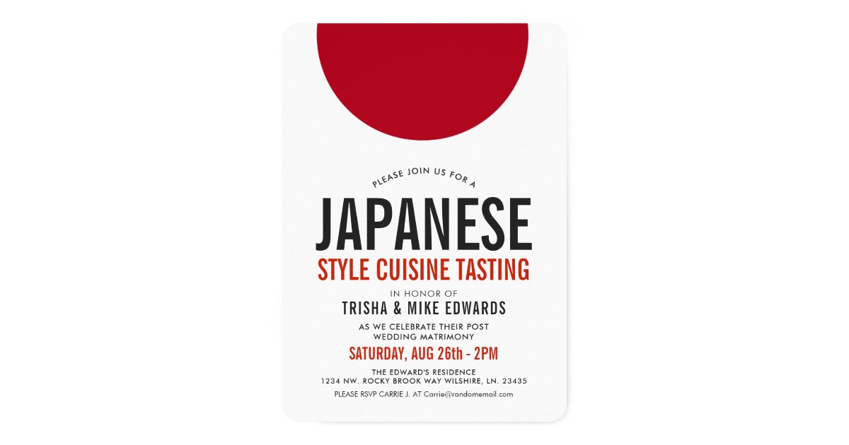 Japanese Cuisine | Party Invite | Zazzle.com
