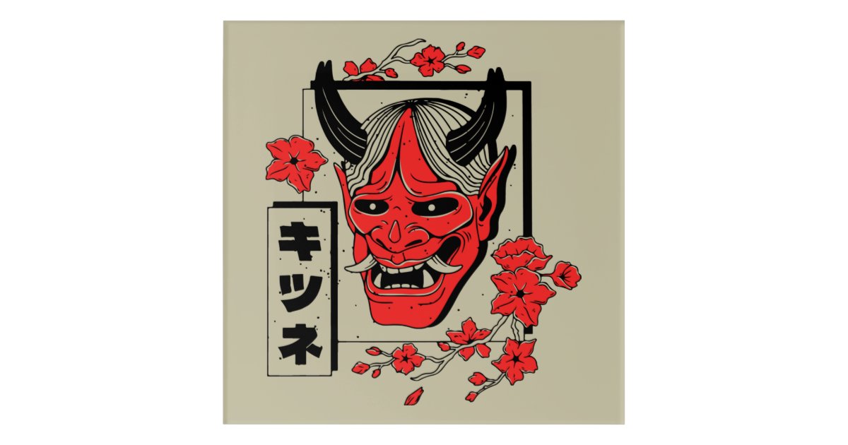 Japanese demon acrylic print | Zazzle