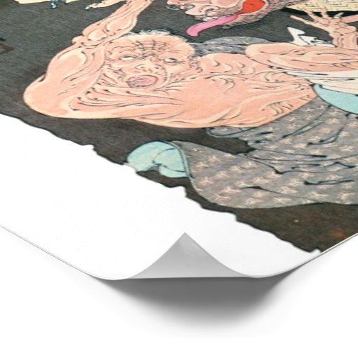 Japanese Demons and Ghosts, Ancient Japanese Paint Poster | Zazzle