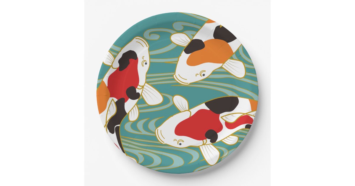 Japanese design party paper plates | Zazzle