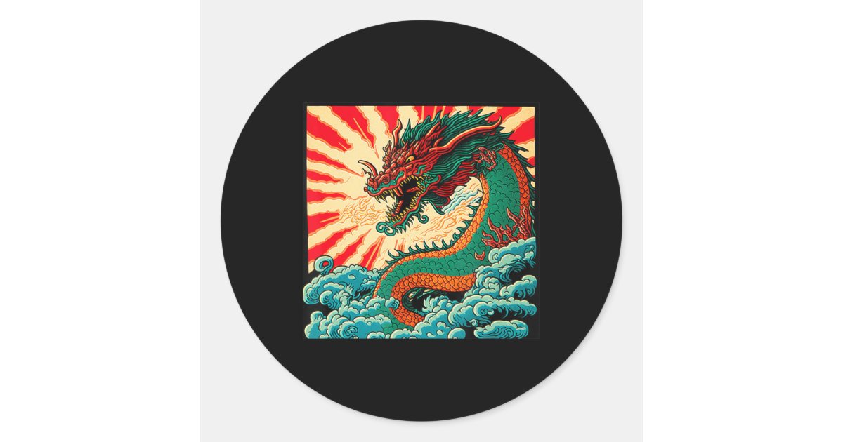 Japanese Dragon Anime Japan Chinese Dragons Tattoo Classic Round ...