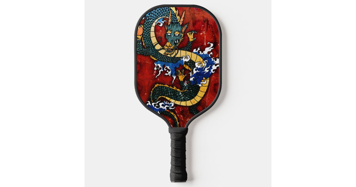 Japanese Dragon - Good Fortune Pickleball Paddle | Zazzle