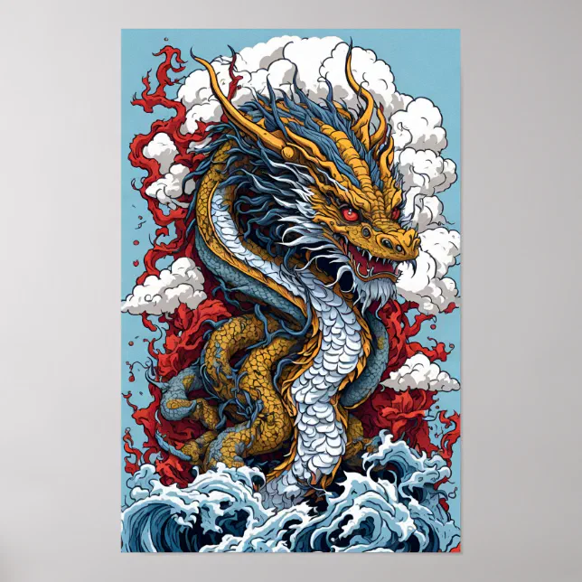 Japanese dragon poster | Zazzle