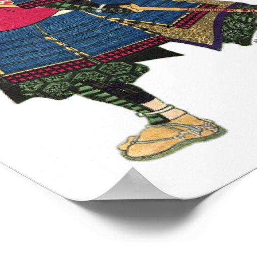 Japanese Eastern Samurai Vintage Warrior Poster | Zazzle