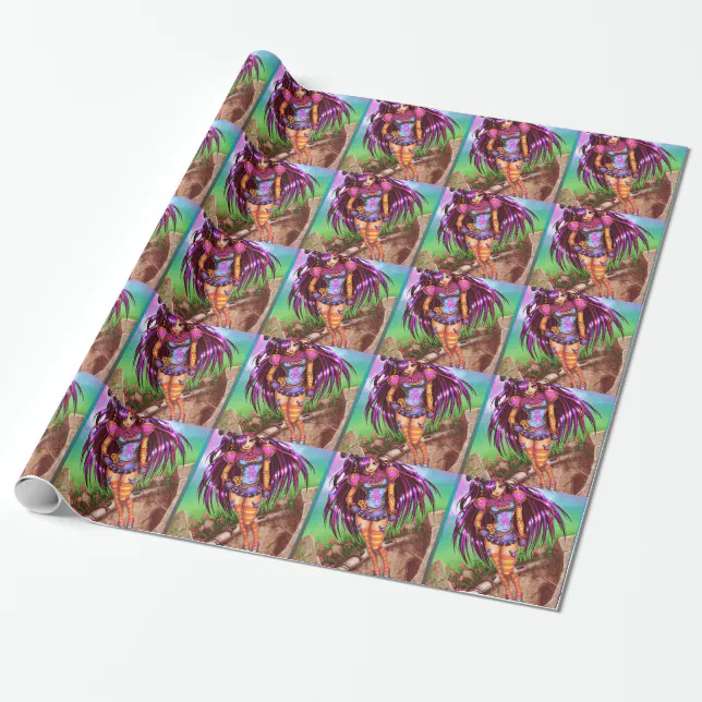 Japanese Fashion Anime Girl Wrapping Paper | Zazzle
