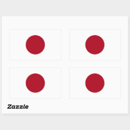 Japanese Flag Rectangular Sticker | Zazzle