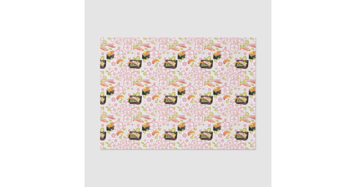 Japanese Food: Sushi Pattern 2 Tissue Paper | Zazzle