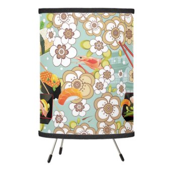 Japanese Food: Sushi Pattern 4 Tripod Lamp | Zazzle