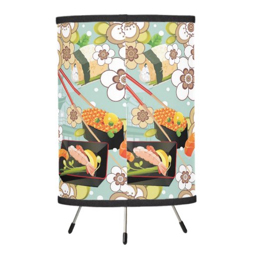Japanese Food: Sushi Pattern 4 Tripod Lamp | Zazzle