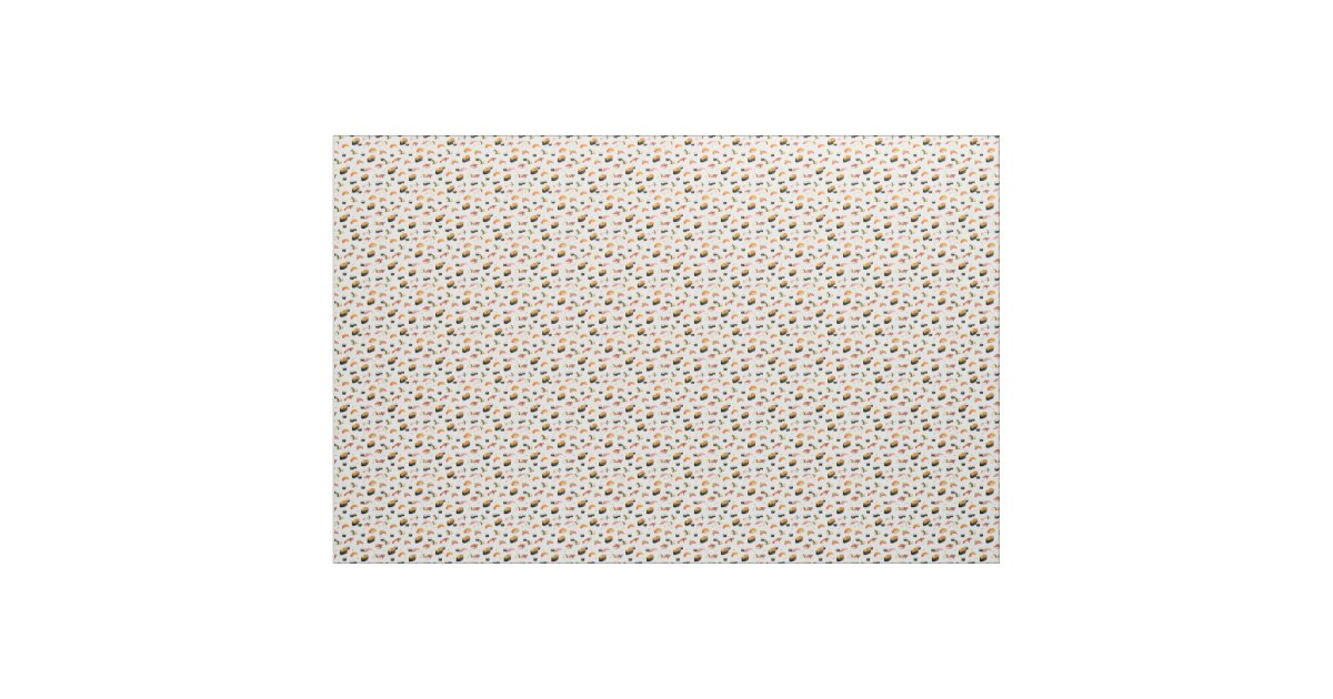 Japanese Food: Sushi Pattern Fabric | Zazzle
