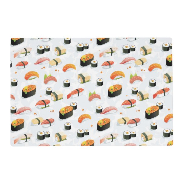 Japanese Food: Sushi Pattern Fabric | Zazzle