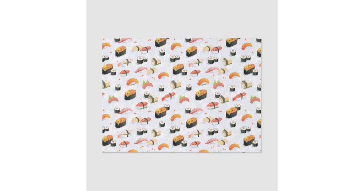 Japanese Food: Sushi Pattern Tissue Paper | Zazzle