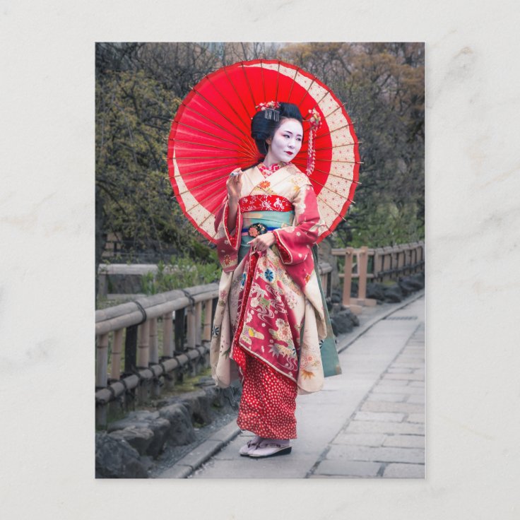 Japanese Geisha in Kyoto Postcard | Zazzle